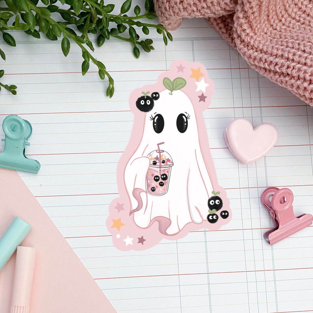 Sprout Bubble Tea Ghost / Die-cut Sticker/ Digital Art, Decals. Gift ...