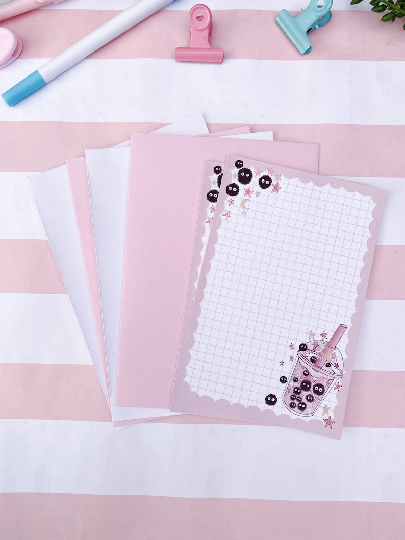 Bubble Tea Kawaii Letter Writing Stationery Set. Note Paper | Etsy