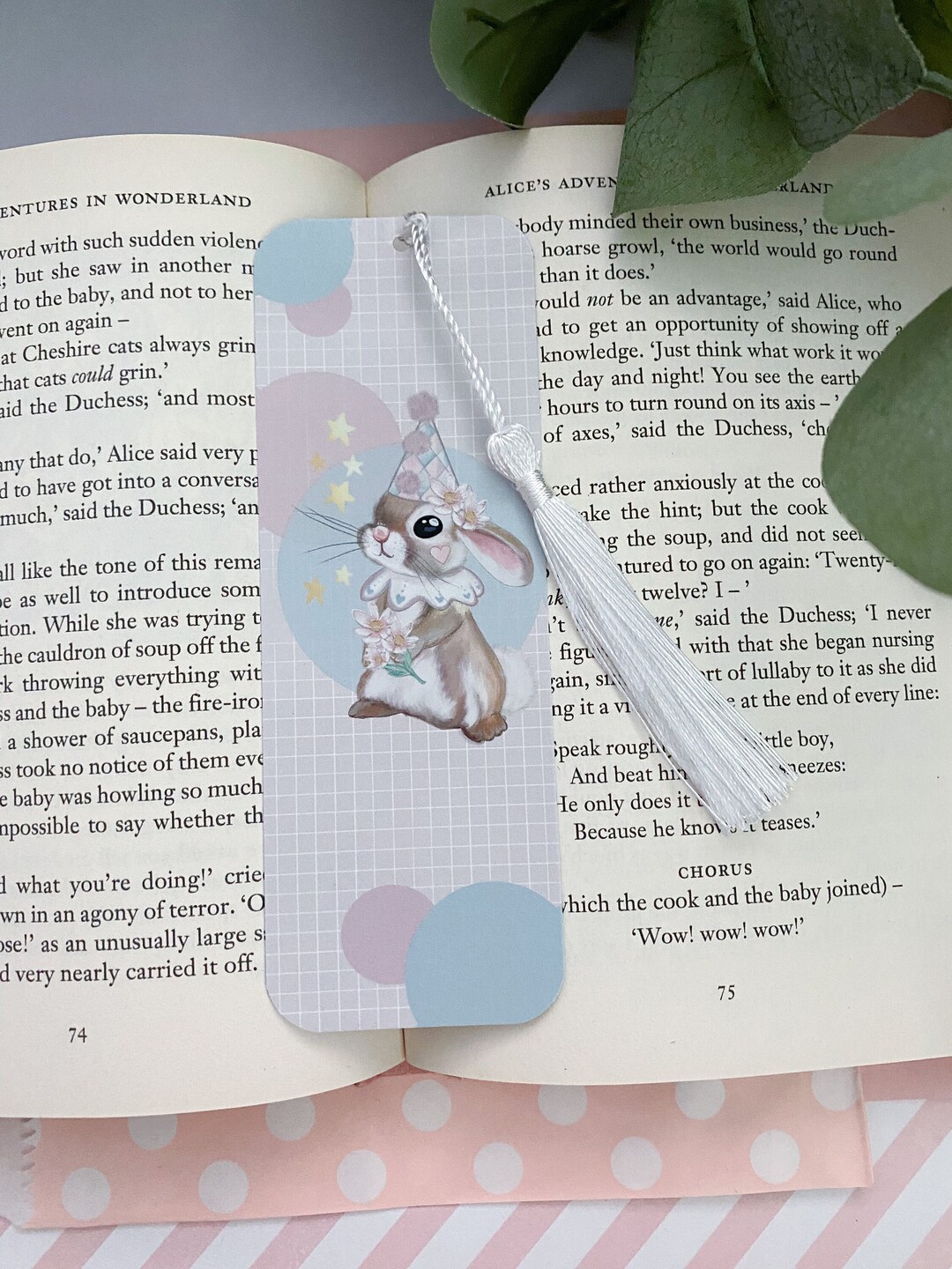 Moon Bunny Bookmark / Kawaii Rabbit Bookmark / Digital Art, Books ...