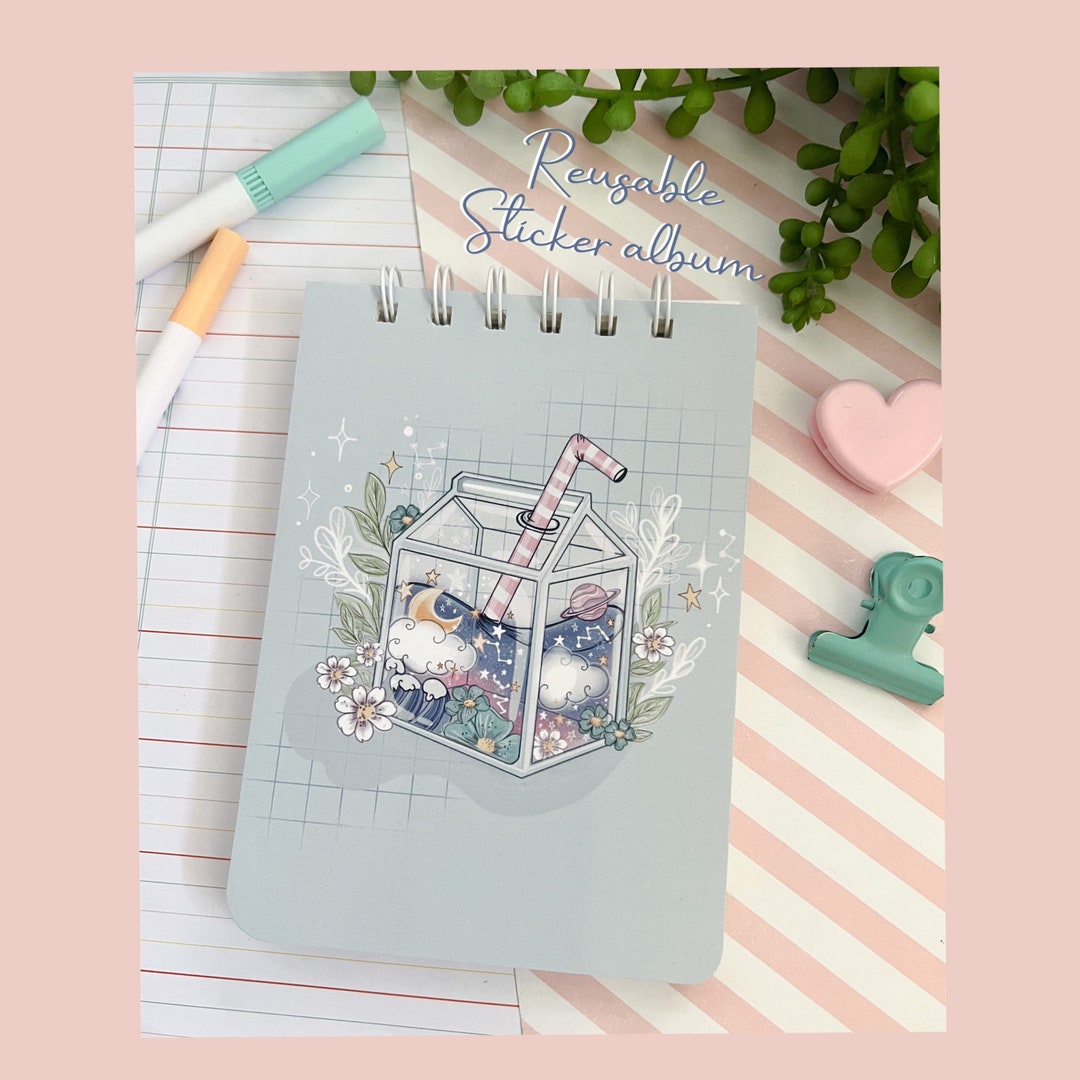 Reusable Sticker Book, Kawaii Reusable Sticker Album, 6x4 Inch Sticker ...