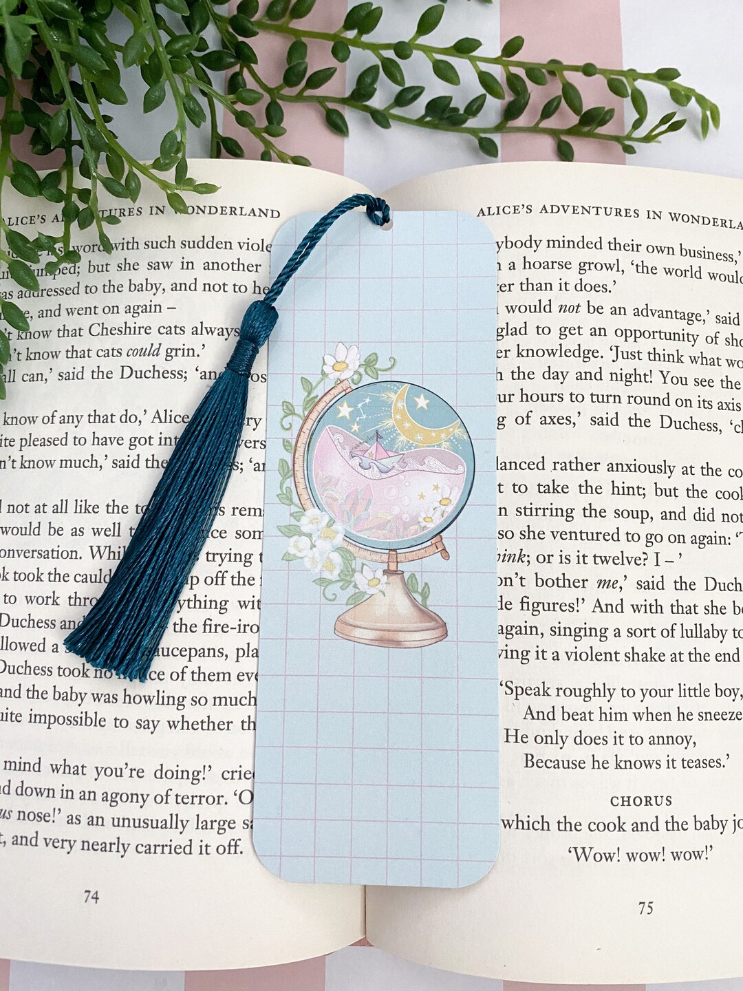 Sail the World Bookmark / Moon, Globe Bookmark / Digital Art, Books ...