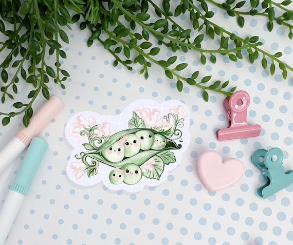 Kawaii Peas in a Pod Cute Die-cut Sticker/ Digital Art Laptop | Etsy UK