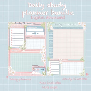 Daisy Student Digital Planner: Daily Study Timetable (printable PDF) - Etsy
