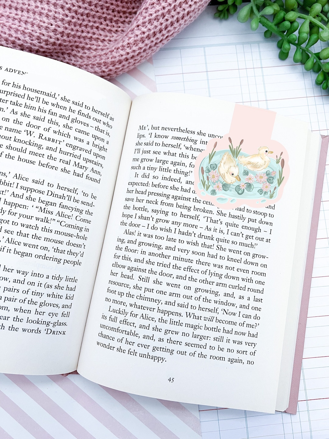 Cute Duck Pond, Ducky Cottagecore, Summer Bookish Magnetic Bookmark ...