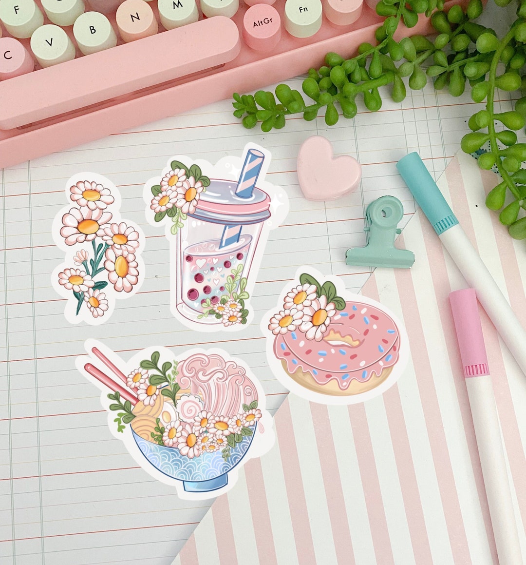 Kawaii Ramen, Boba Tea Sticker Pack, Anime Digital Art, Stickers ...