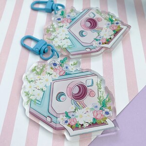 Cute Instant Retro Camera Acrylic Charm, Keychain, Keyring, Bag Charm ...