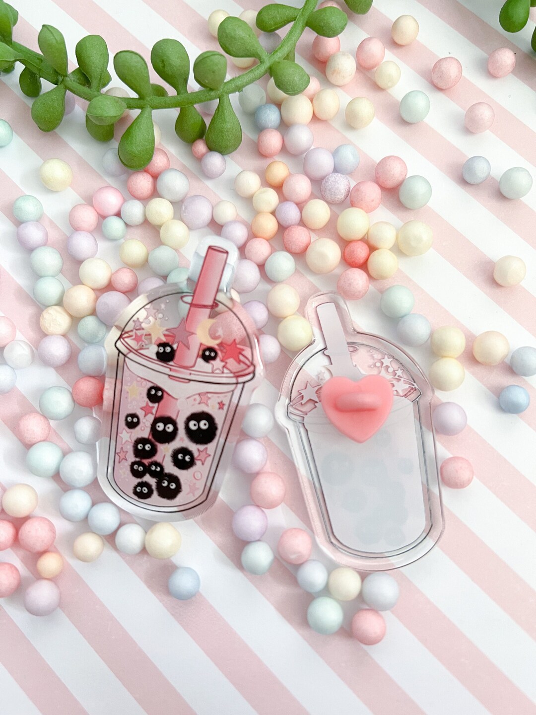 Kawaii Bubble Tea Acrylic Pin , Boba Digital Art, Acylic, Kawaii ...