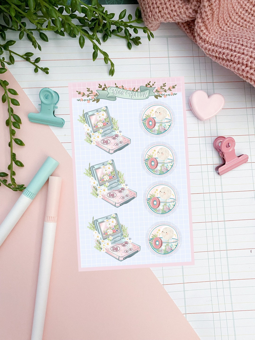 Kawaii Gaming Sticker Sheet, Anime Digital Art, Stickers, Kawaii ...