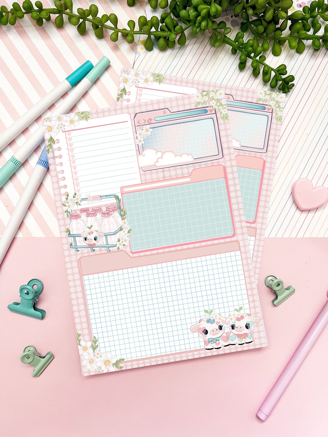 A5 Kawaii Notepad . Cute Planner, Notepad. Organisational Planner, Memo ...
