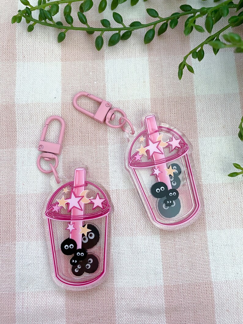 Shaker Bubble Tea Kawaii Cute Acrylic Charm Keychain - Etsy