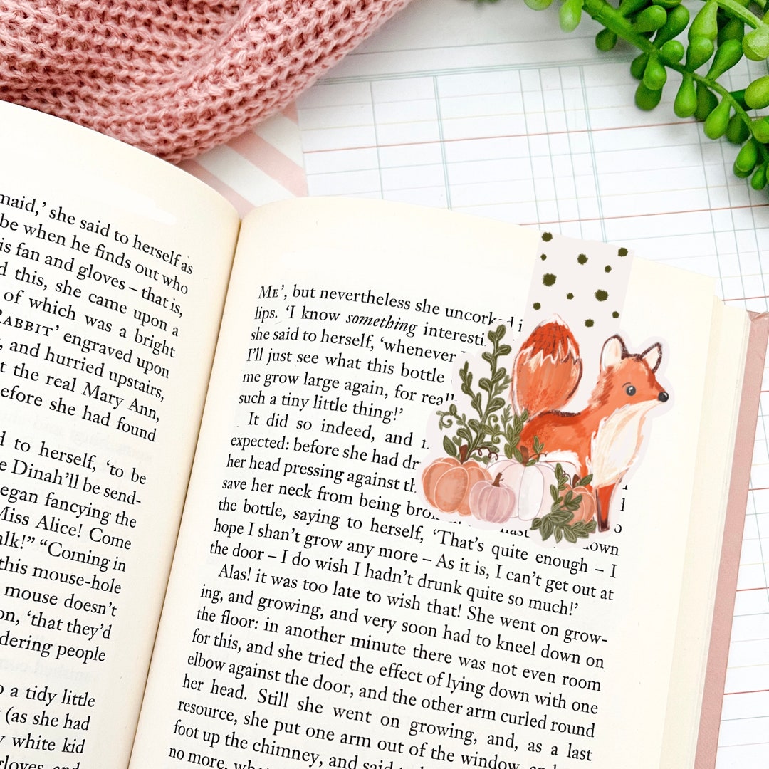 Foxy Pumpkin Cozy Cottagecore Magnetic Bookmark / Halloween Bookmark ...