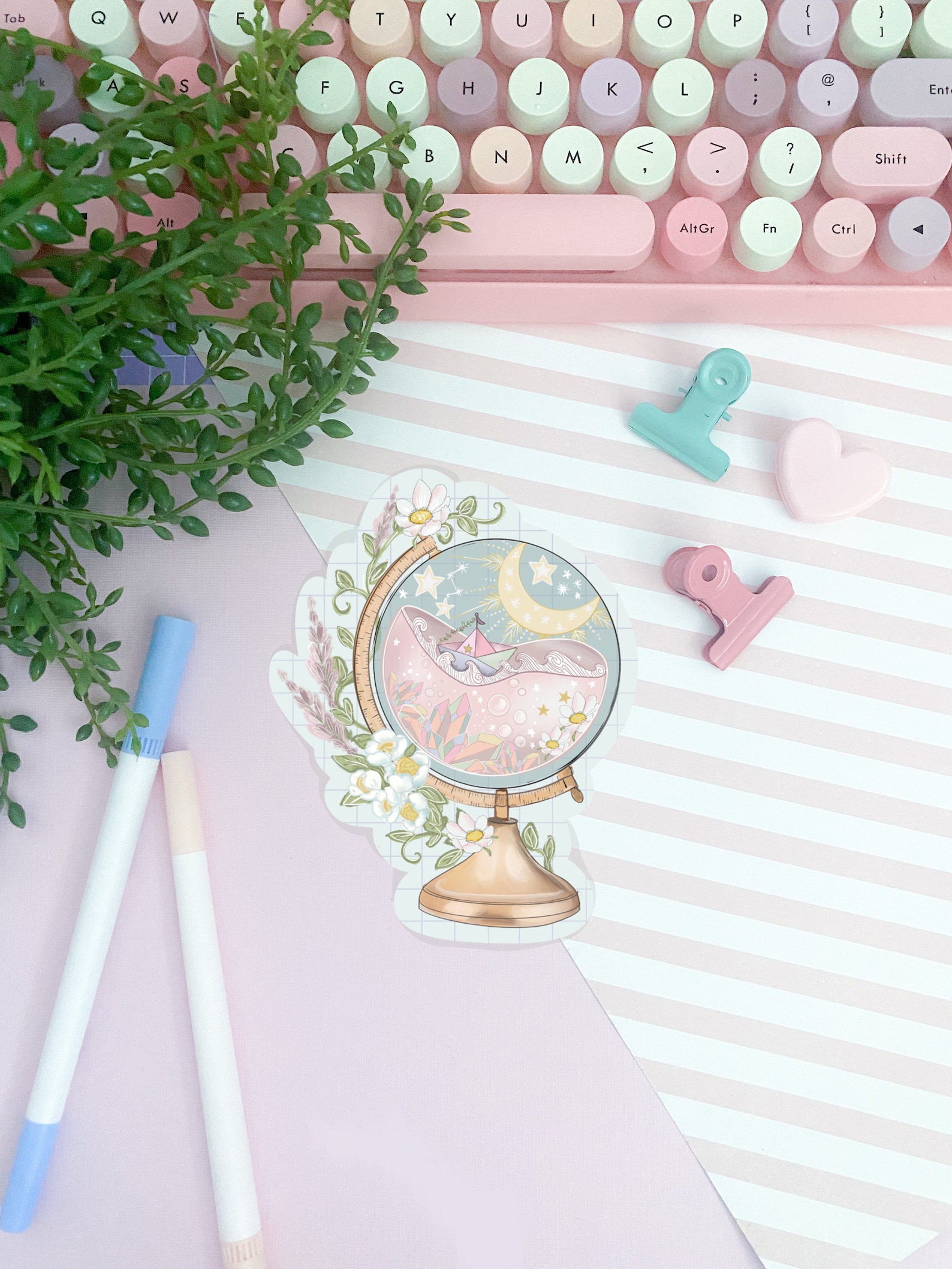 Sail the World Sticker Pack// Digital Art Stickers Kawaii - Etsy
