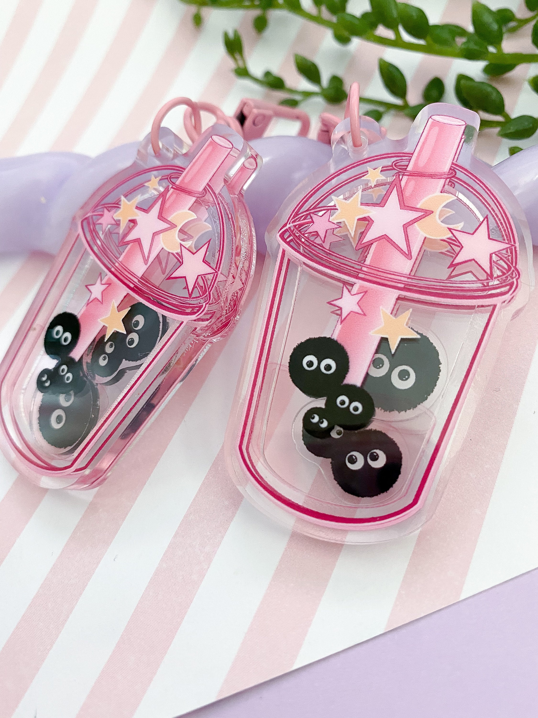 Shaker Bubble Tea Kawaii Cute Acrylic Charm Keychain - Etsy