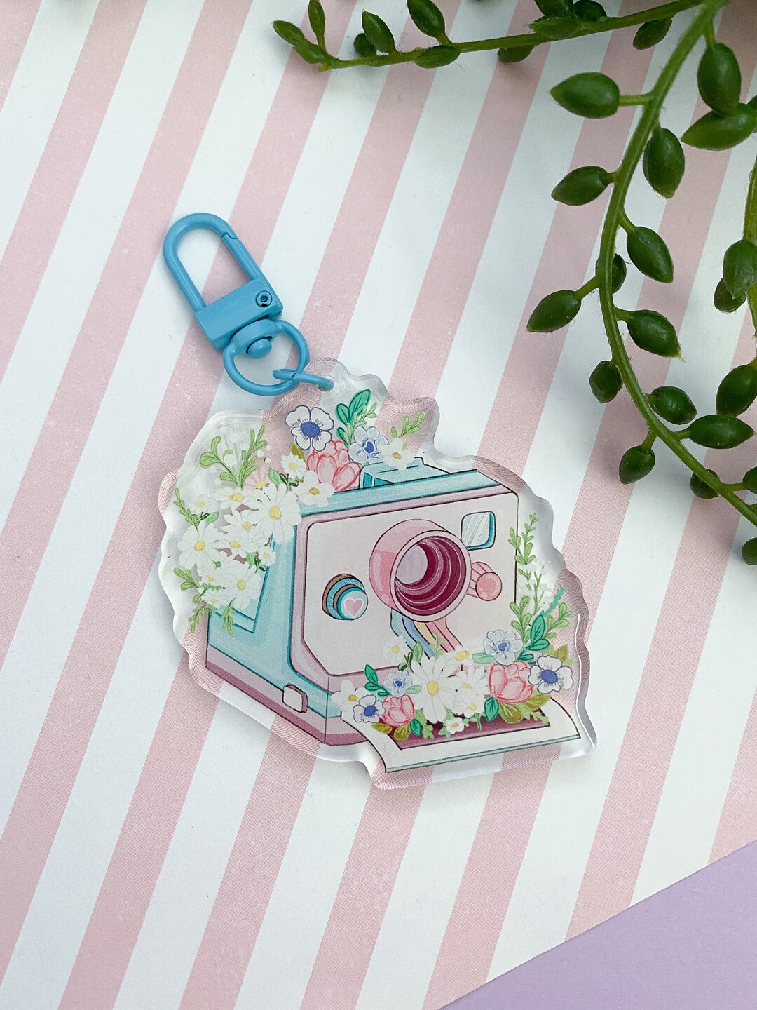 Cute Instant Retro Camera Acrylic Charm, Keychain, Keyring, Bag Charm ...