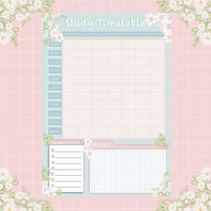 Daisy Student Digital Planner: Daily Study Timetable (printable PDF) - Etsy
