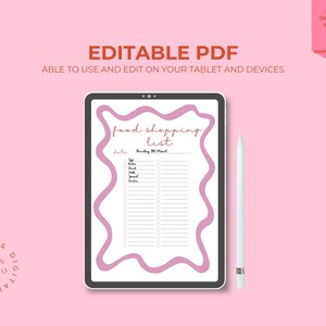 Grocery List Printable | Food Shopping Planner | Inventory | Half Size ...