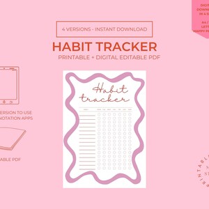 Habit Tracker Printable | Daily Habit Log | | Half Size | A5 | A4 ...