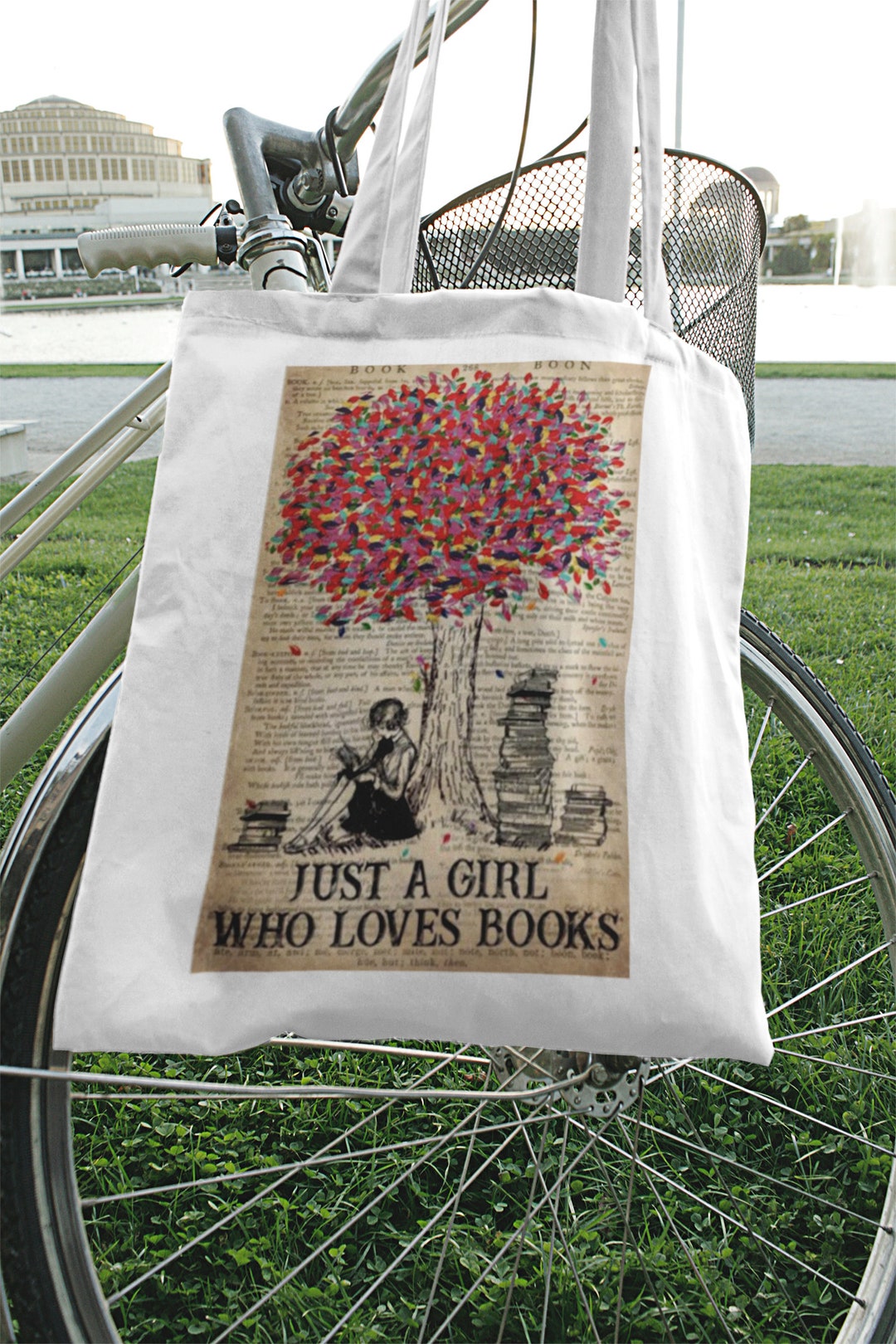 Book Lovers Tote, Just a Girl That Loves Books Gift, Book Bag Book Tote ...