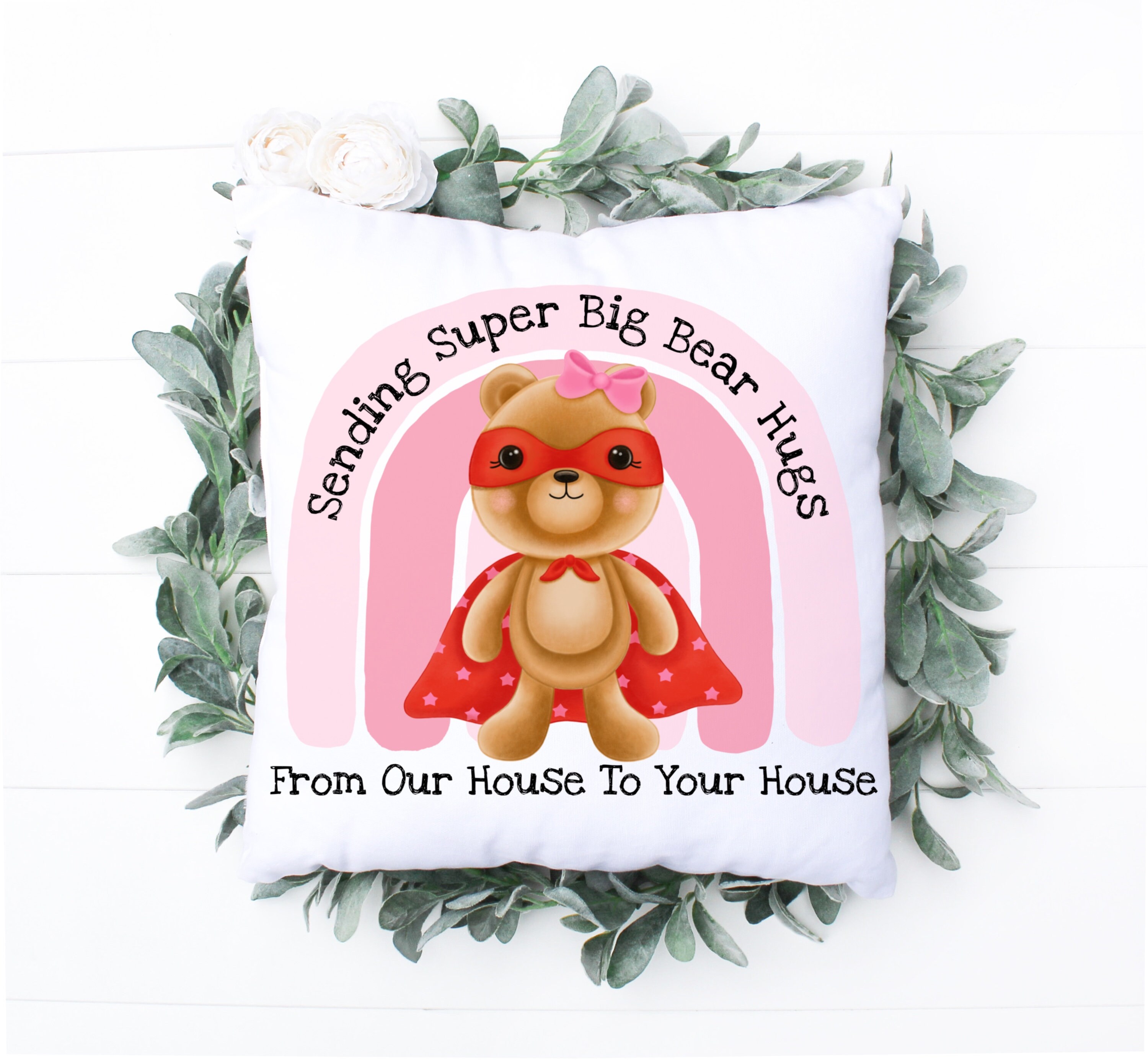 Bear Hug Cushion Super Bear Sending You a Bear Hug Gift - Etsy UK
