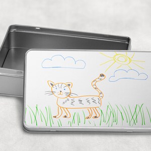 Childs Drawing Tin, Tin With Childs Artwork, Yout Own Art on Tin, Own ...