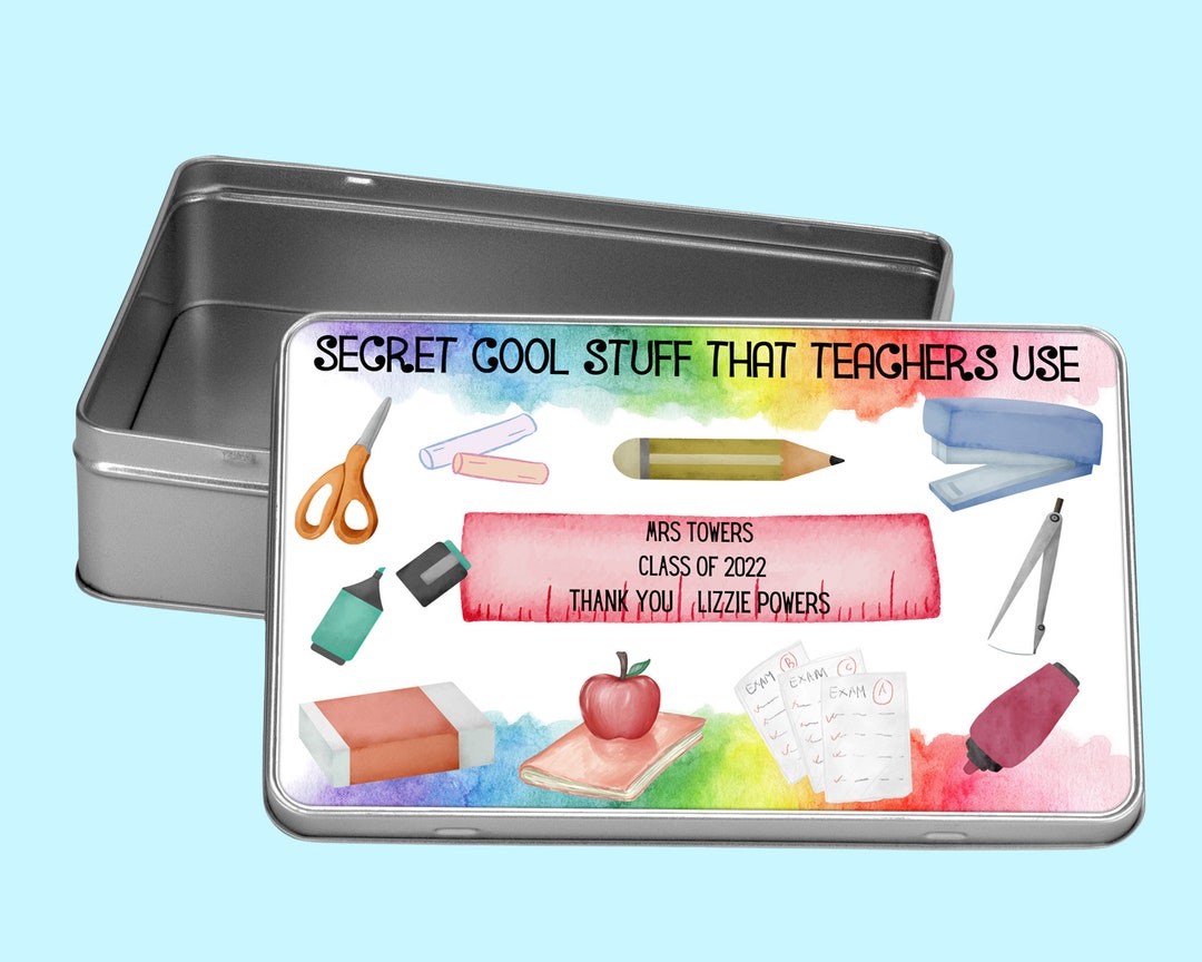 Teacher Gift , Teacher Tin, Teacher Box, Teacher Treat Tin, Cool Teacher Gift, End of Term ...