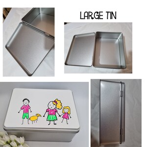 Childs Drawing Tin, Tin With Childs Artwork, Yout Own Art on Tin, Own ...