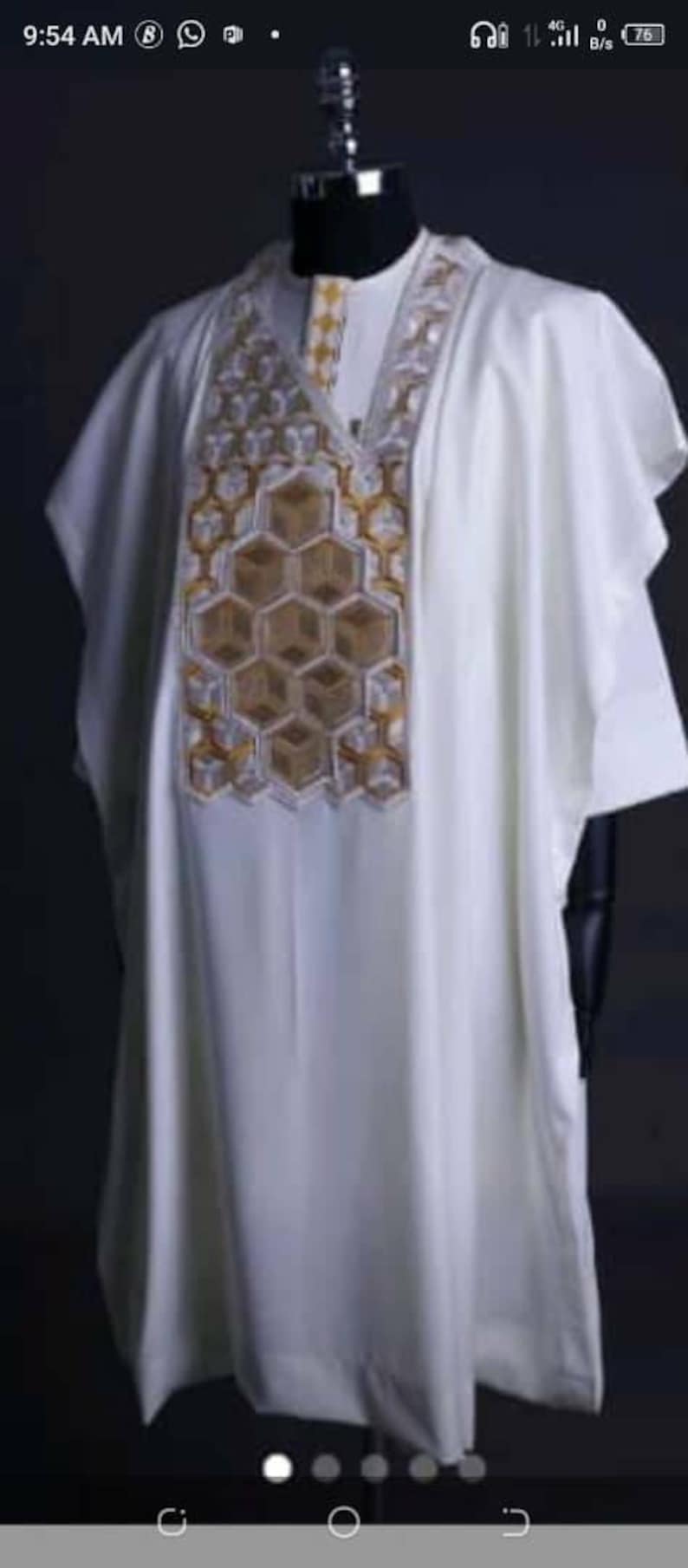 Agbada 3 Piece White With Gold Embroidery Agbada African - Etsy