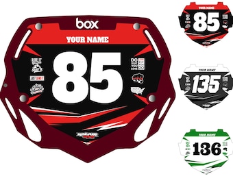 Custom BMX Box Two Number Plate Decals - Personalize Your Racing ...