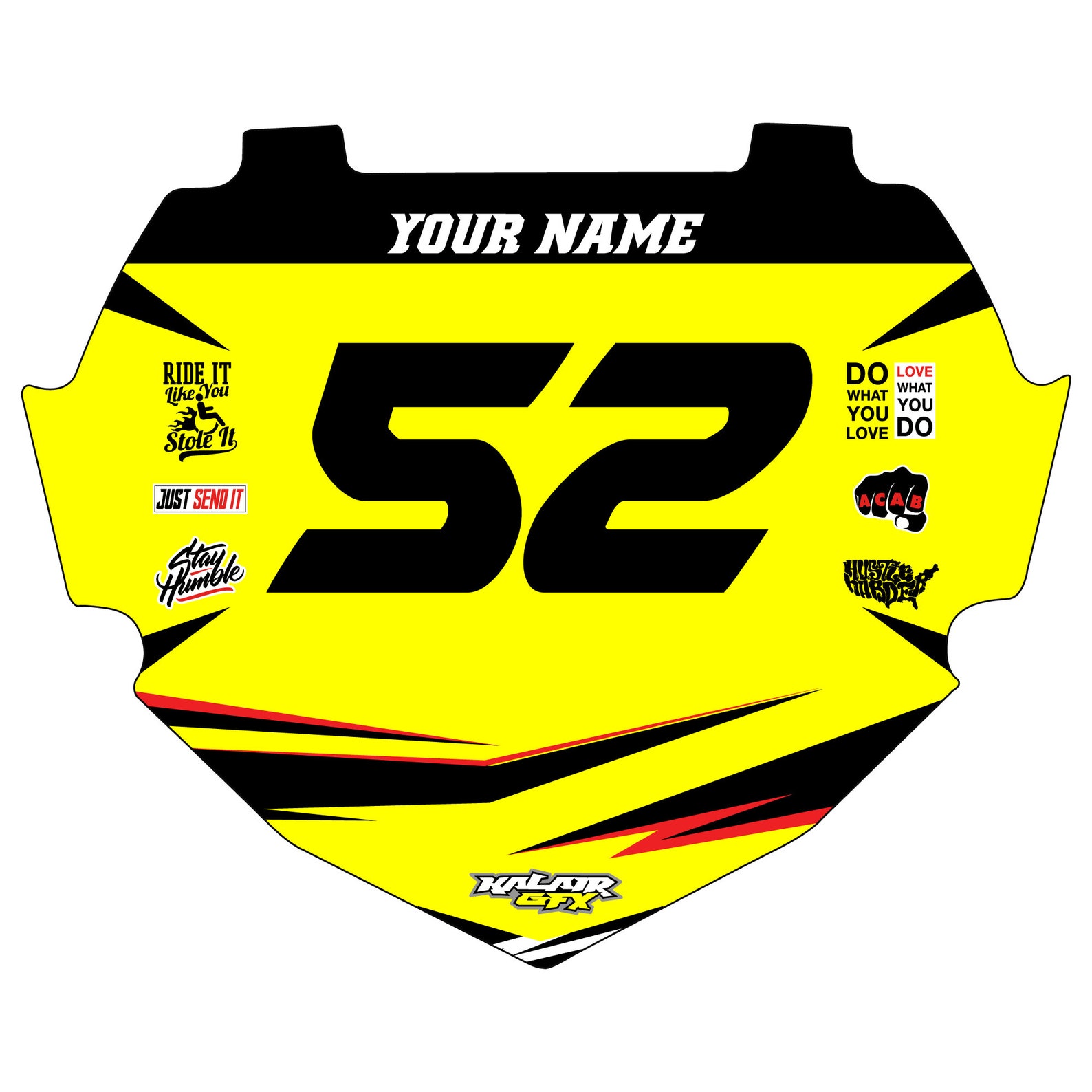 Custom BMX Box Two Number Plate Decals - Personalize Your Racing Graphics With Your Name ...