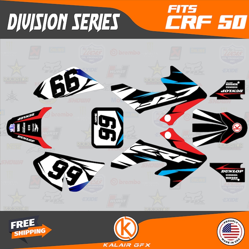 Custom Graphics Kit for Honda CRF50 2004-2012 or 2013-2022, Motocross ...