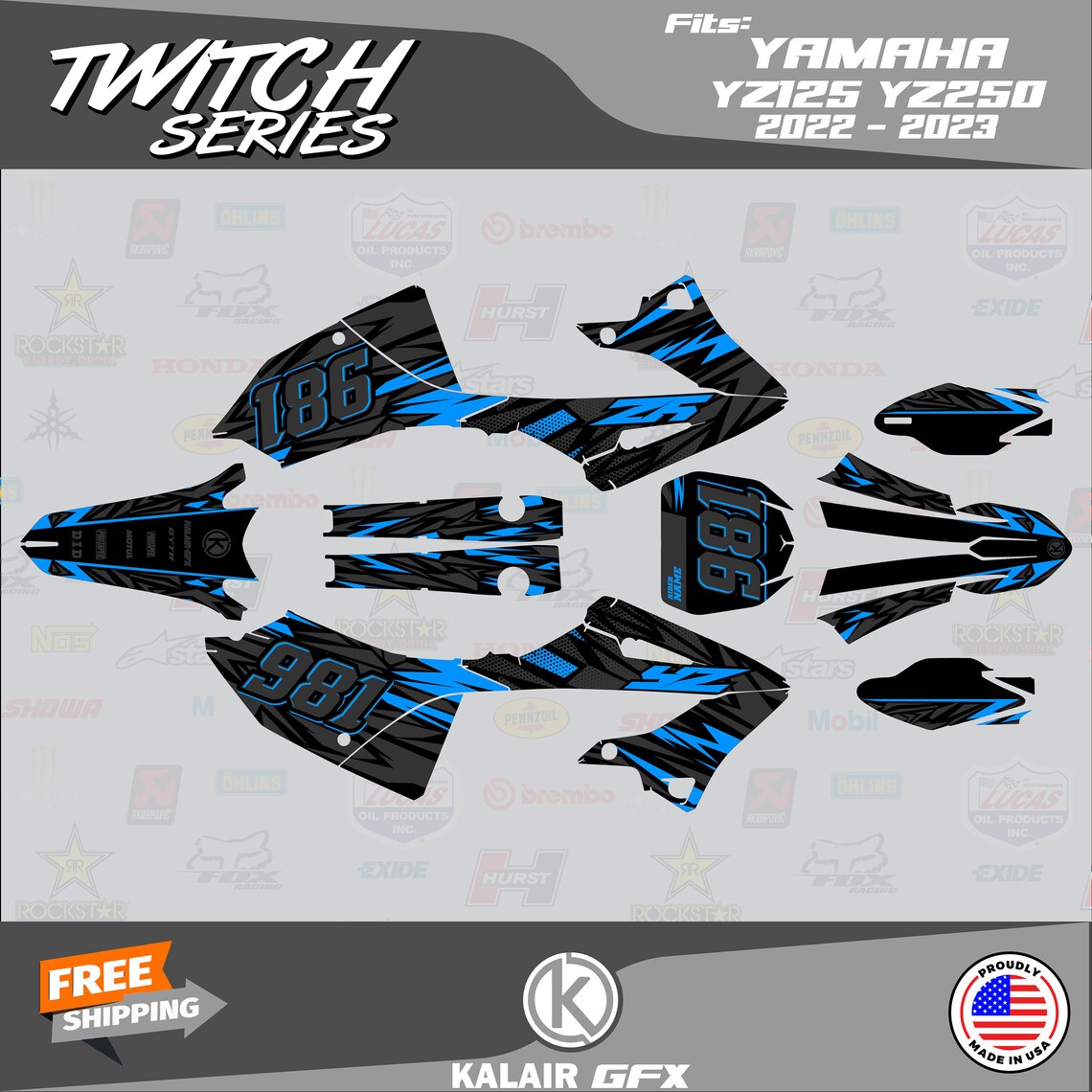 Motocross Graphics Kit Dirt Bike Stickers for Yamaha YZ 125 YZ - Etsy