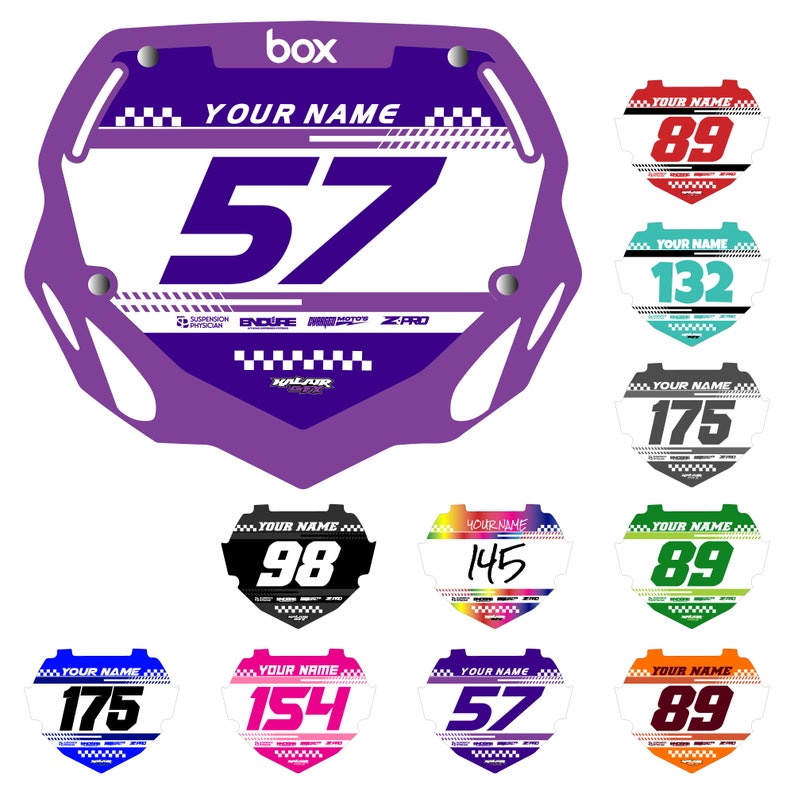 Custom BMX Box Two Number Plate Decals - Personalize Your Racing ...