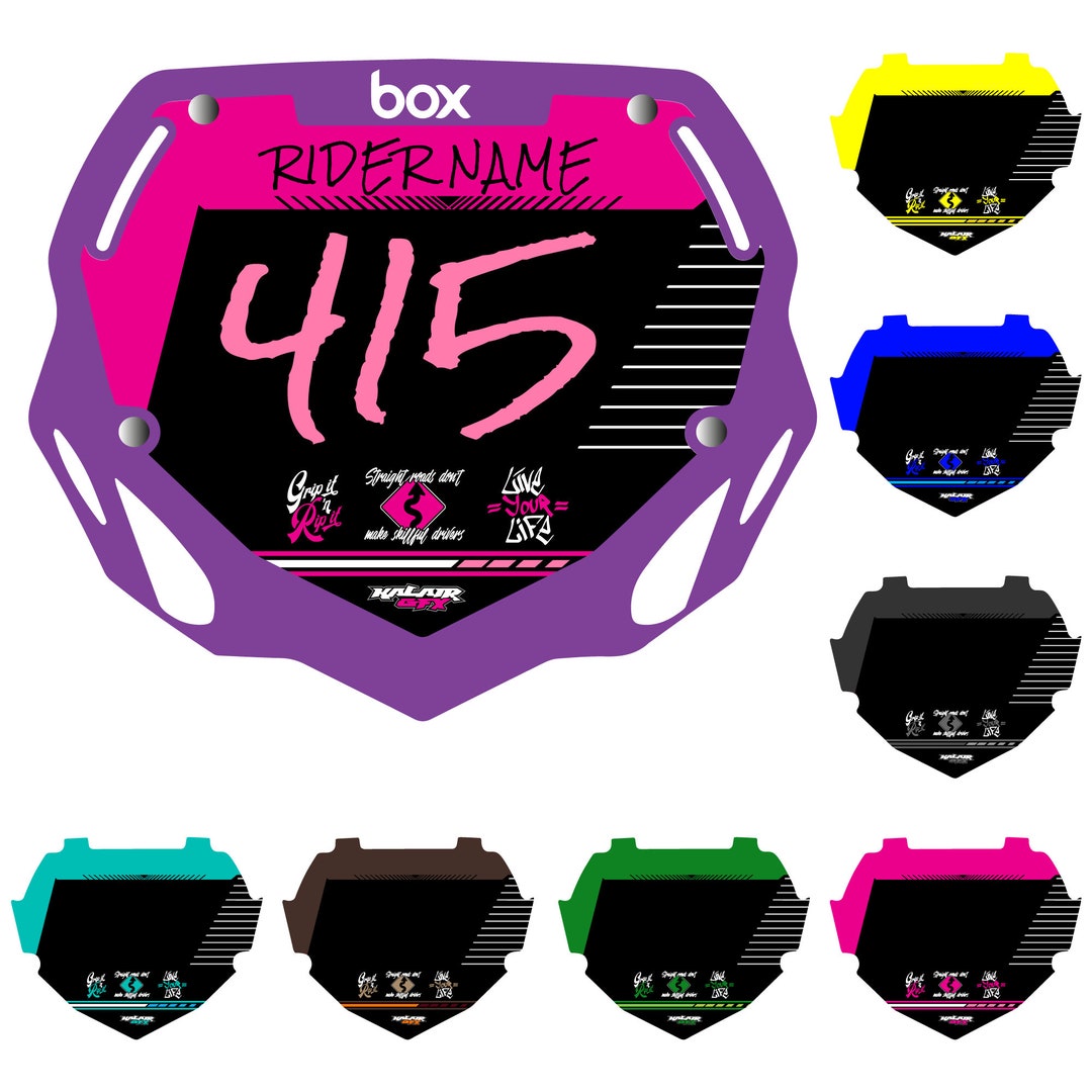 Custom BMX Box Two Number Plate Decals - Personalize Your Racing ...