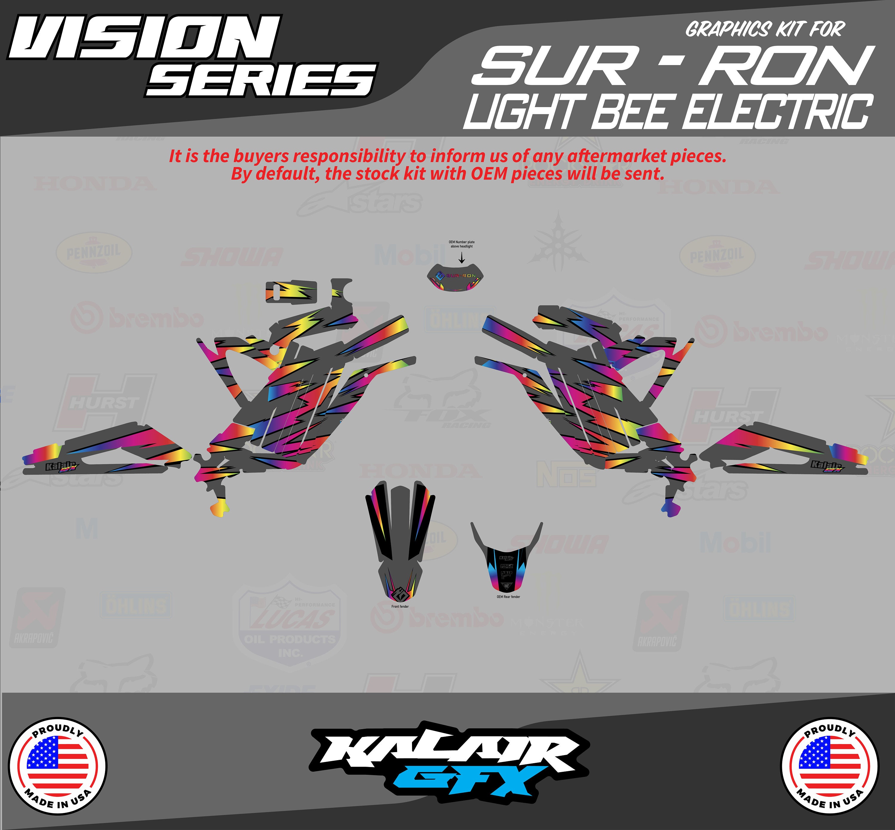 Graphics for Sur-ron Surron Light Bee Electric Wrap - Vision Series ...
