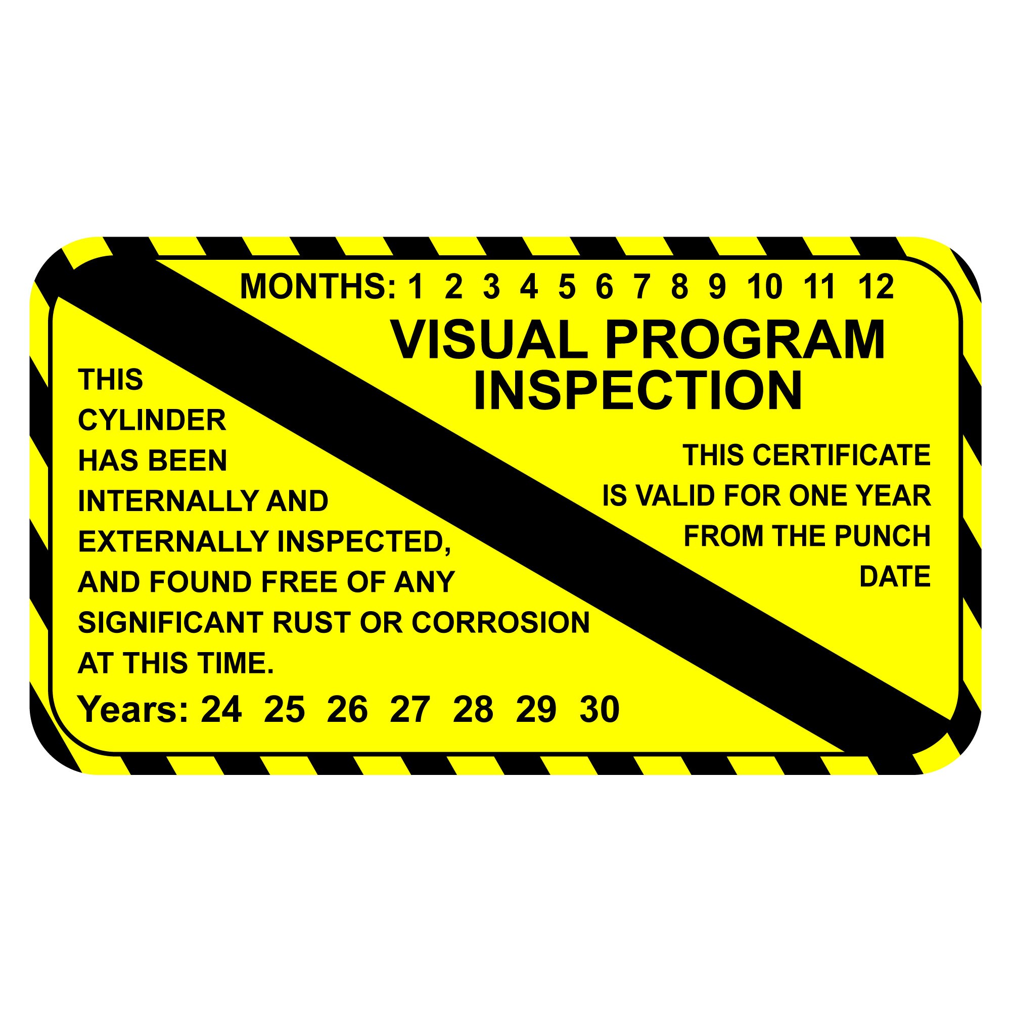 Visual Cylinder Inspection Sticker Decal, 7 X 4-inch Vinyl Decal ...