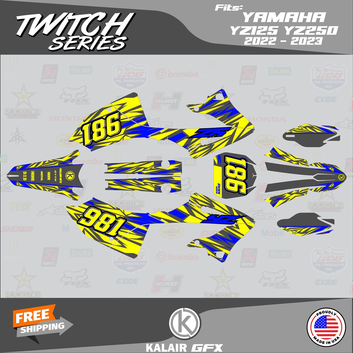 Motocross Graphics Kit Dirt Bike Stickers for Yamaha YZ 125 YZ - Etsy