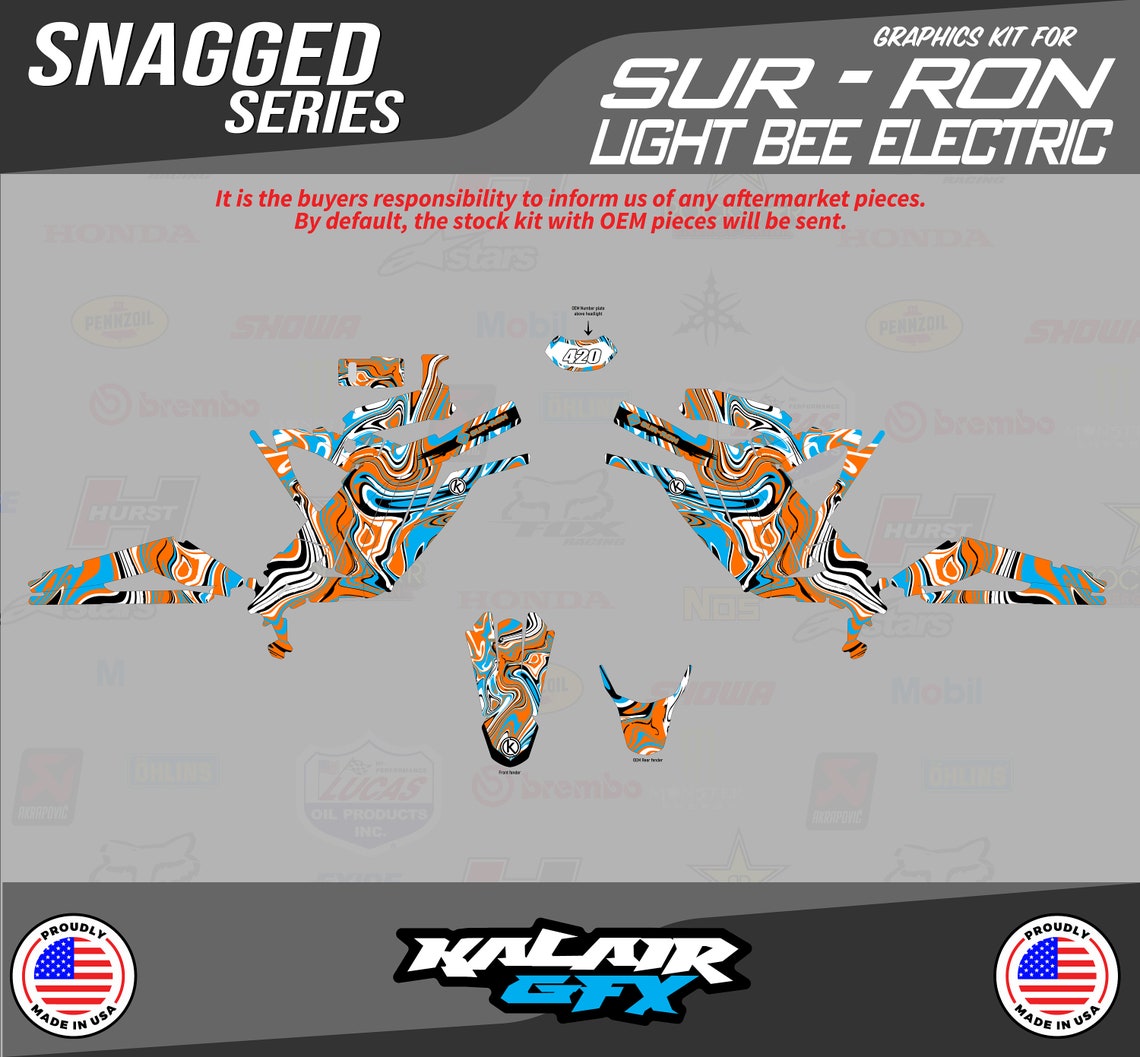 Graphics for Sur-ron Surron Light Bee Electric Decals - Snagged Series ...