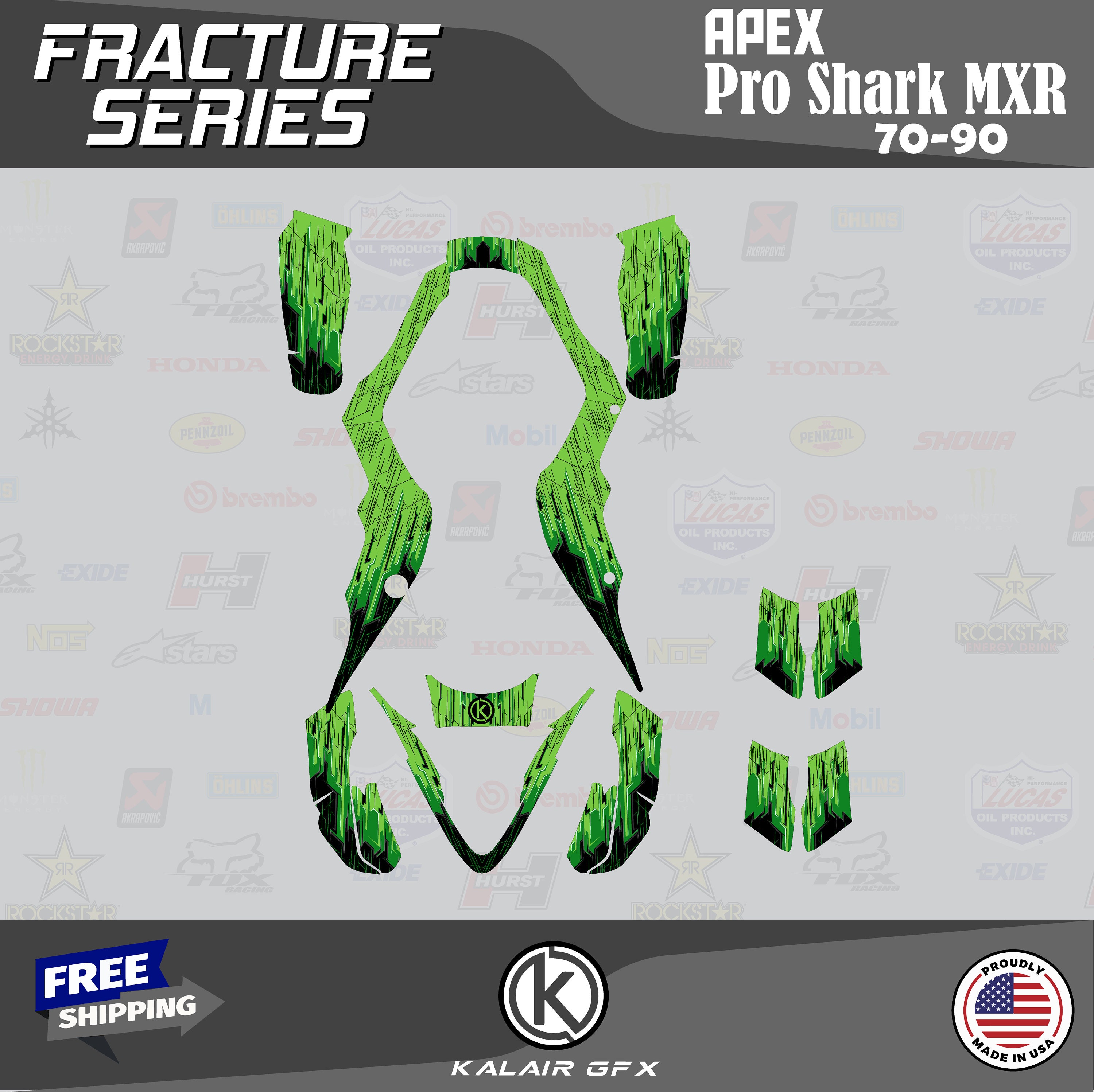 Custom Graphics Vinyl Decals for APEX PRO SHARK MXR70 MXR90, Atv Utv ...