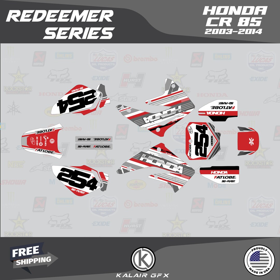 Custom Graphics Vinyl Decals for Honda CR85 CR 85 Graphic Kit Years ...