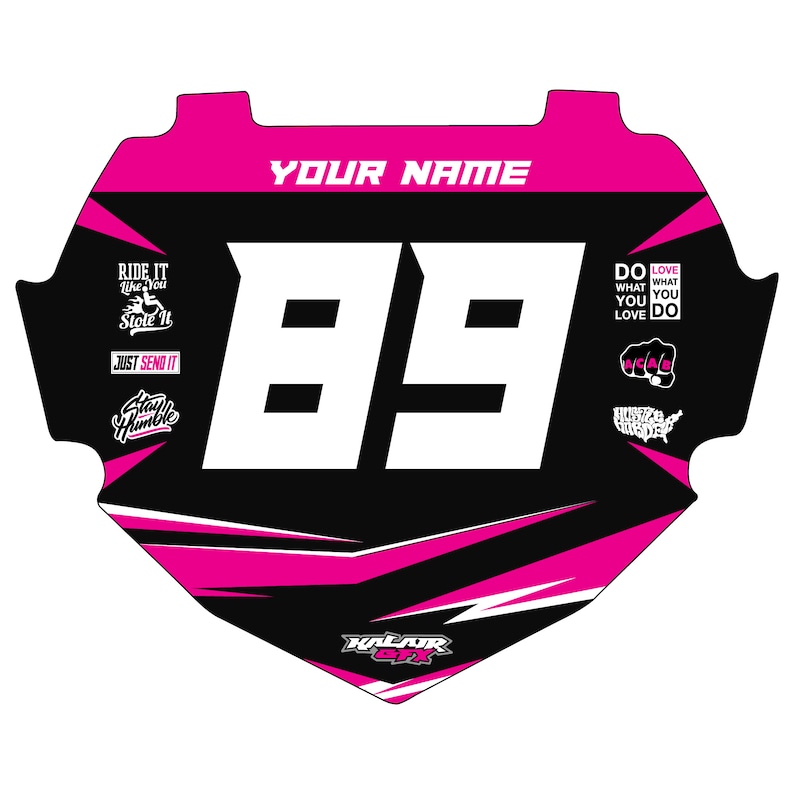 Custom BMX Box Two Number Plate Decals - Personalize Your Racing ...