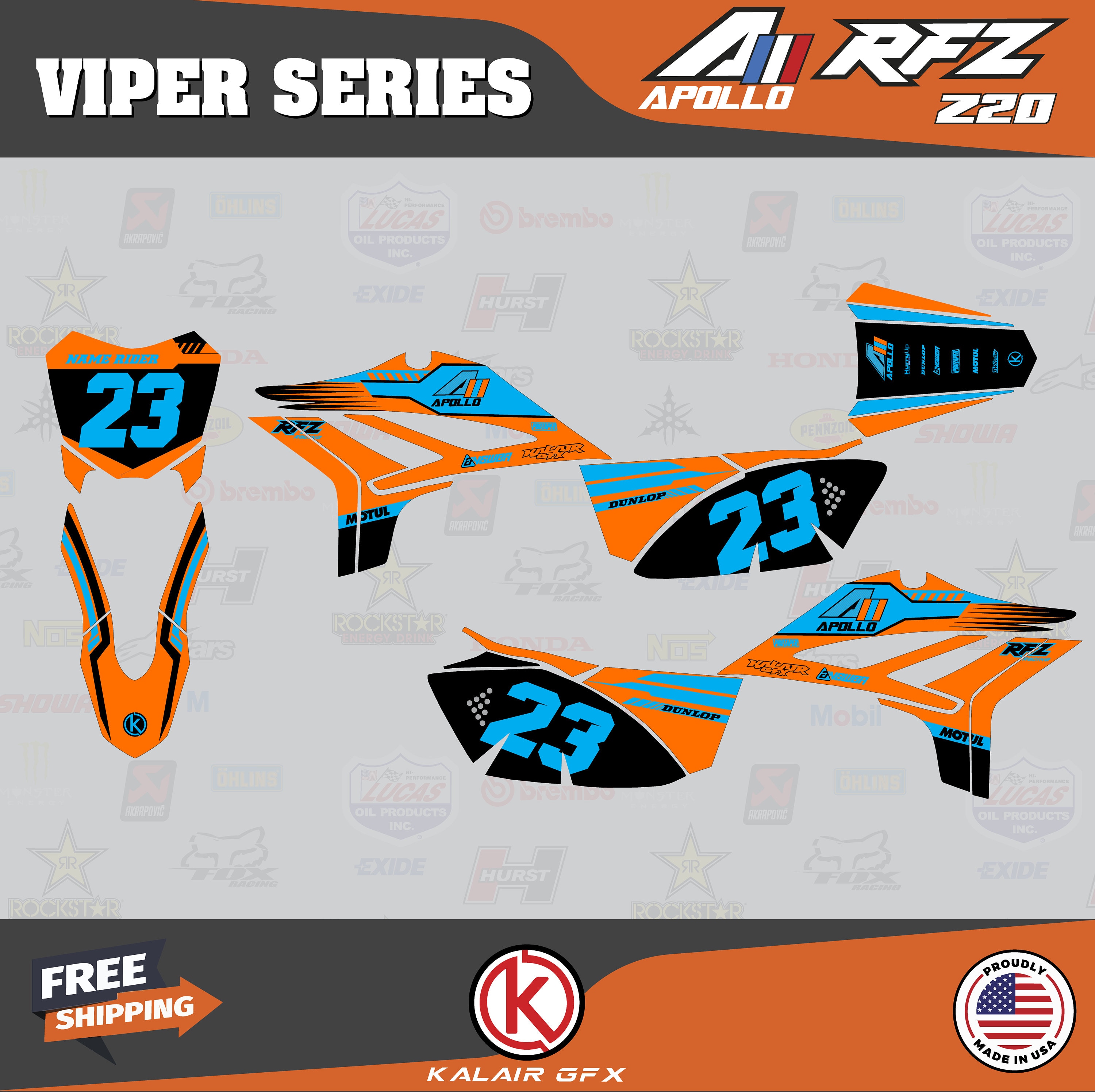Custom Graphics Kit for Apollo Z20 Z40(RFZ Z 20 40) Motocross Vinyl ...