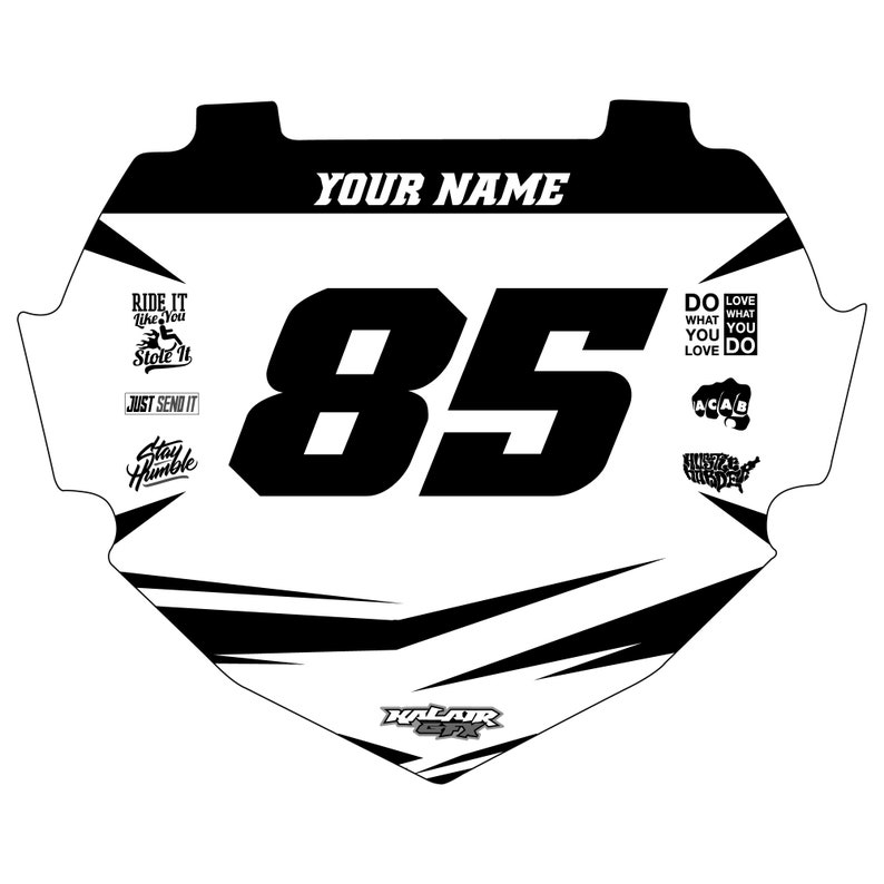Custom BMX Box Two Number Plate Decals - Personalize Your Racing ...
