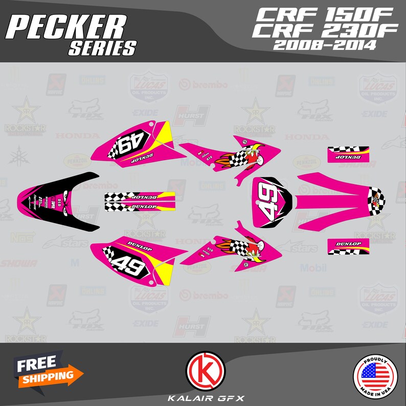 Custom Graphics Vinyl Decals for Honda CRF230F CRF 230F Graphic Kit ...