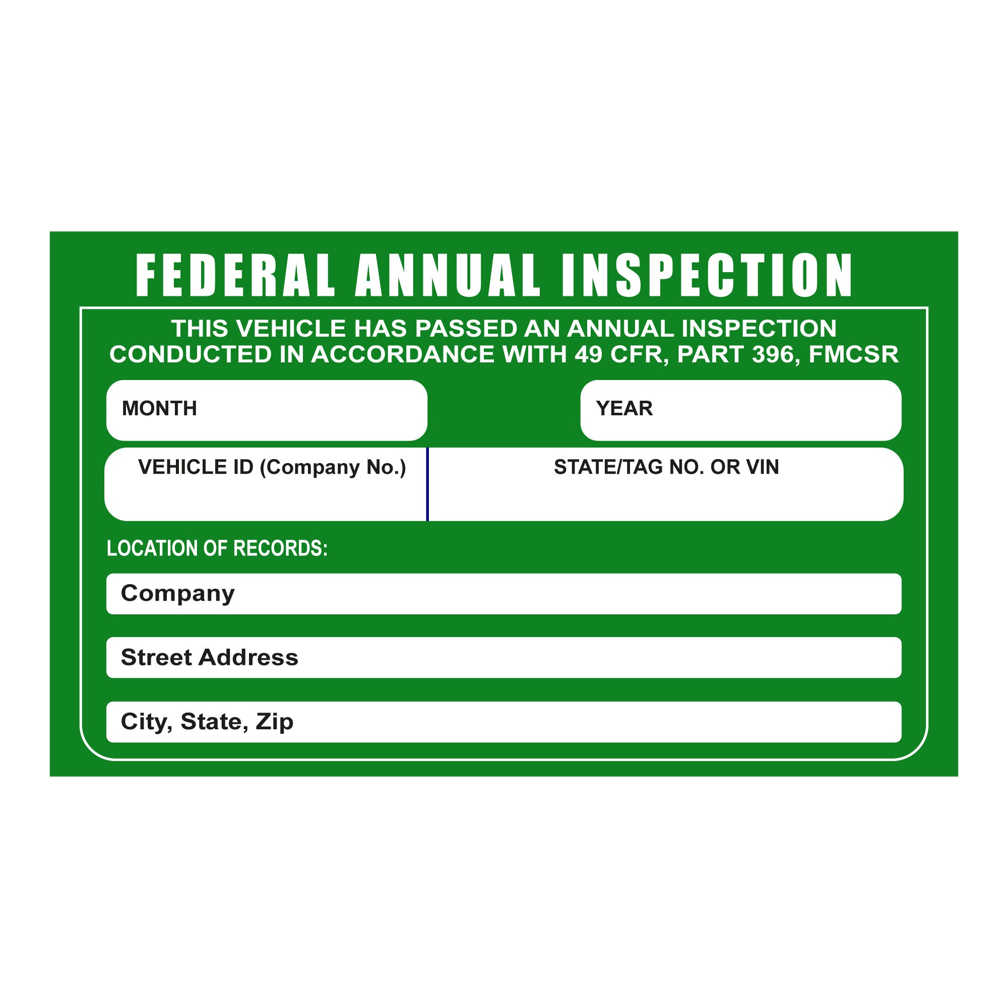 Annual Vehicle DOT Inspection Label Stickers, Truck Decal Personalized ...