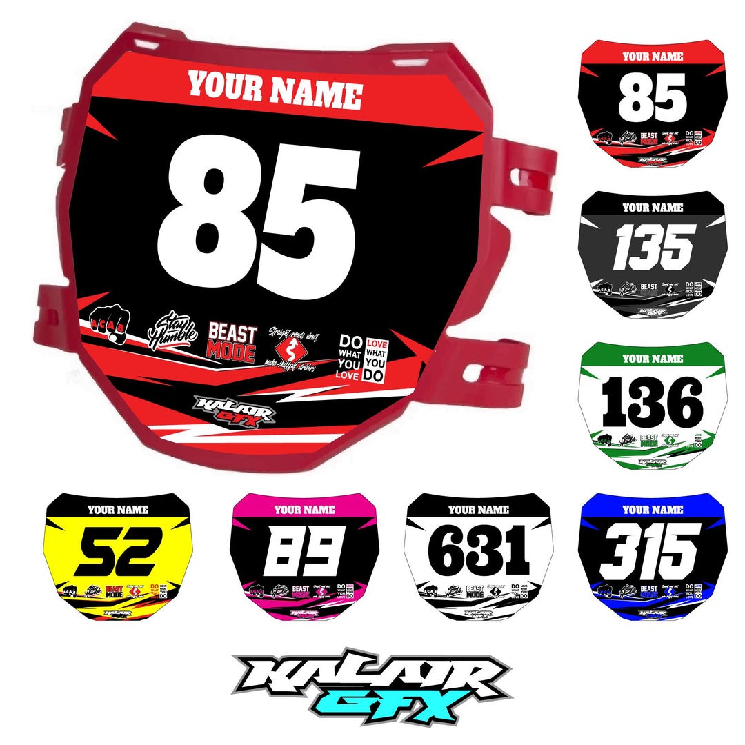 Custom ODI DH Electric Bike Number Plate Decal With Your Name & Number ...