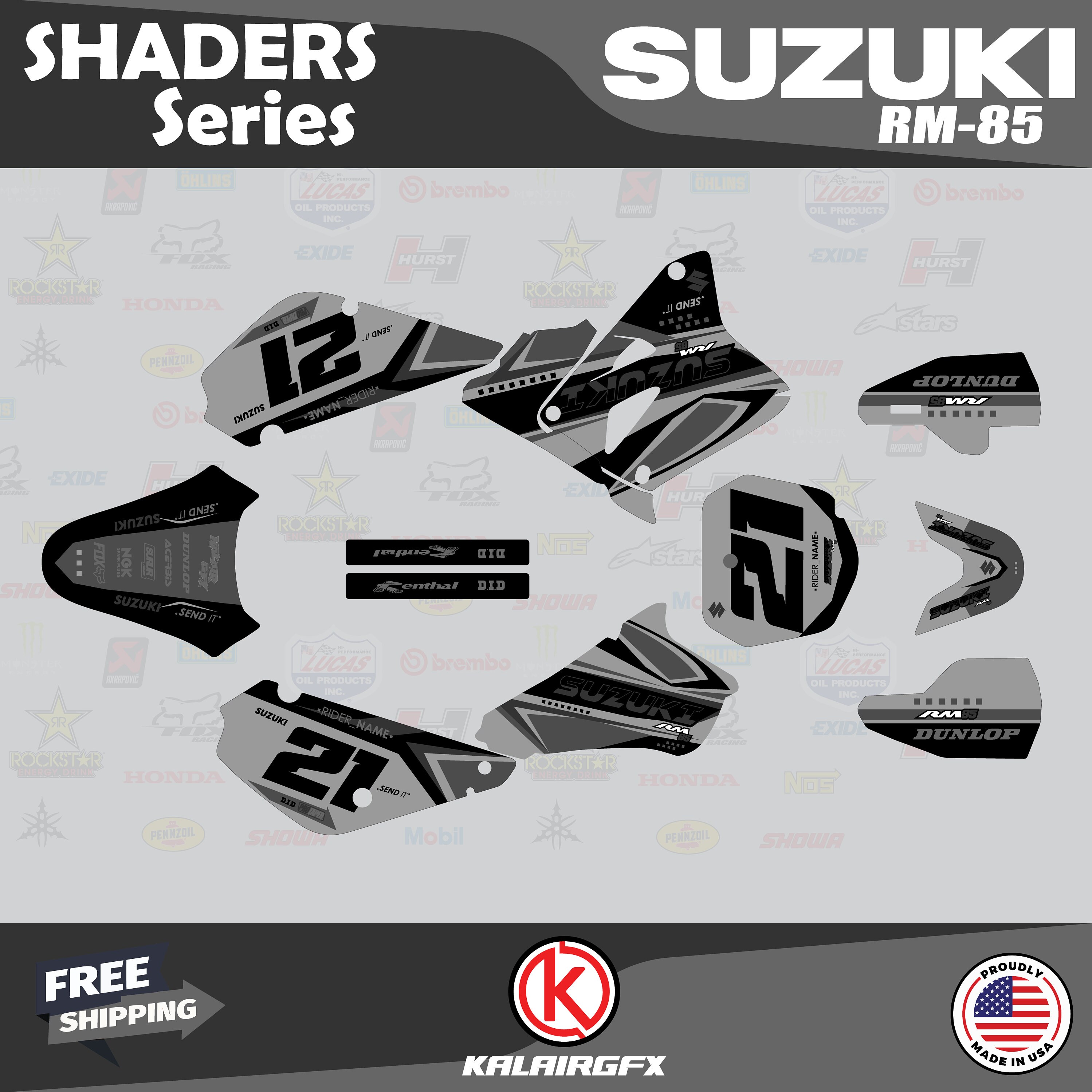Custom Graphics Kit for Suzuki RM85 (2001-2021) RM 85 Motocross Vinyl ...