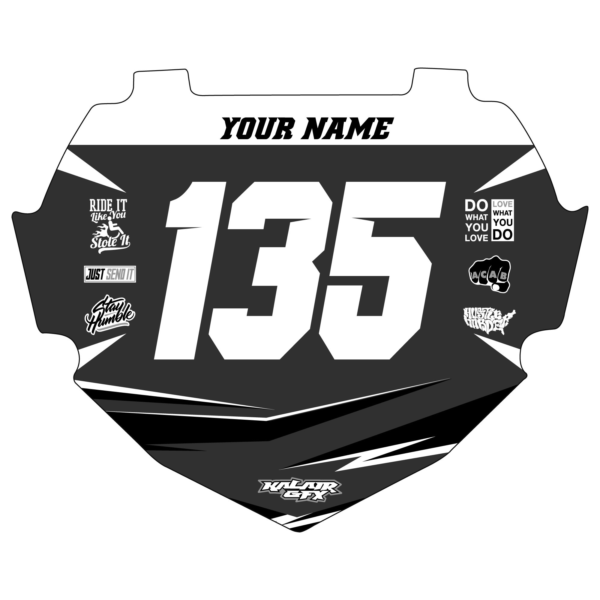 Custom BMX Box Two Number Plate Decals - Personalize Your Racing ...