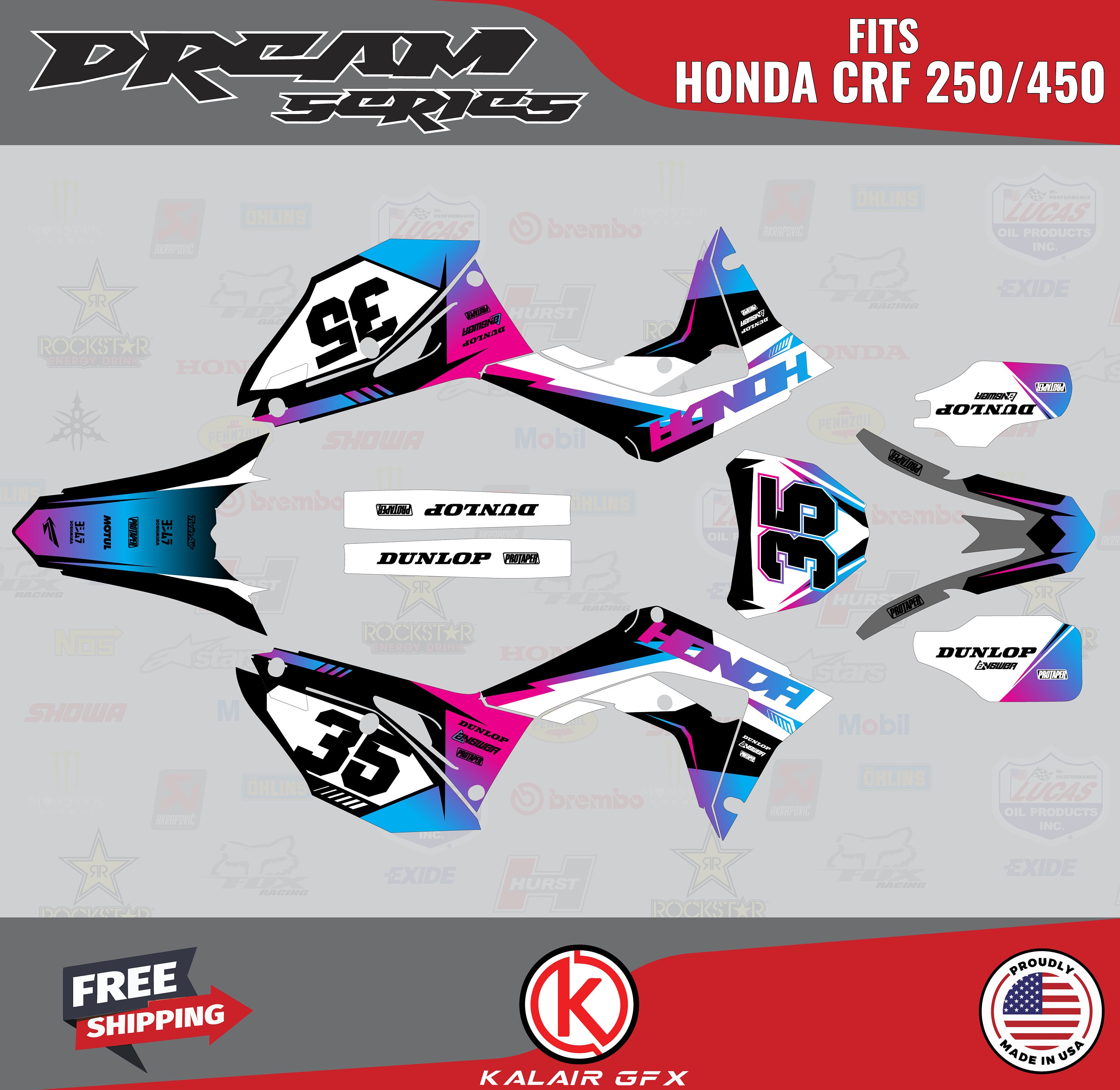 Full Graphics Kit Motocross Stickers for Honda CRF 250R 250 2018-2022 ...