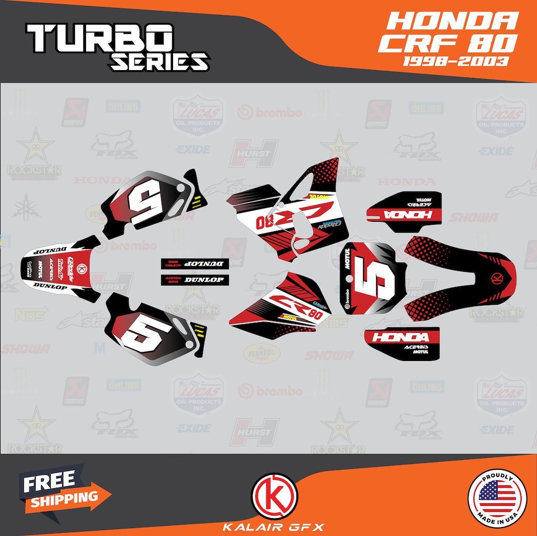 Custom Graphics Vinyl Decals for Honda CR80 CR 80 Graphic Kit 1998-2003 ...