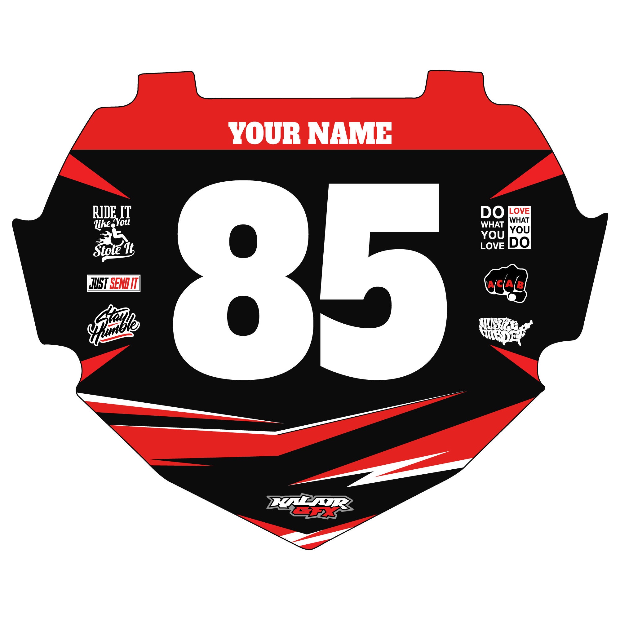 Custom BMX Box Two Number Plate Decals - Personalize Your Racing ...